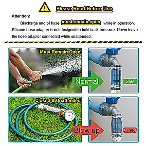 1 Pack Universal Faucet Hose Adapter, Thickened Sink Hose Attachment for Faucet, Flexible Silicone Sleeve Water Hose Connector for RV Garden Hose Damaged/Stripped Faucet Threads or Threadless Faucet