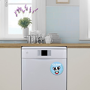 MORCART Dishwasher Magnet Clean Dirty Sign Indicator, Cute Universal Double Sided Dish Washer Refrigerator Magnet, Funny Cat Dog Design