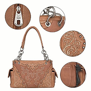Montana West Whipstitch Collection Concealed Carry Tote Bag Western Shoulder Purse for Women MW1110G-8085BR+W
