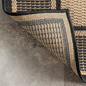 nuLOOM Gris Border Indoor/Outdoor Area Rug, 8', Beige