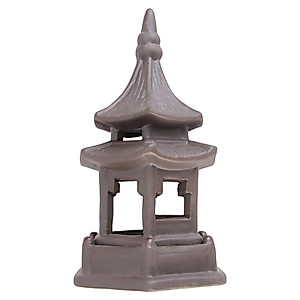 SOIMISS Miniature Pagoda Statue Garden Figurines Zen Garden Pagoda Chinese Zen Asian Decor Bonsai Decoration Miniature Garden Accessories (Coffee)