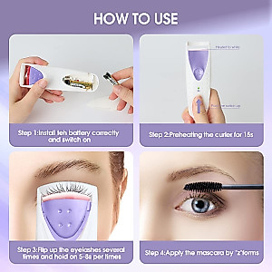 TOUCHBeauty Professional Heated Eyelash Curler with Silicone Refill Pad Curling Tool for Women Long Lasting Eyelashes TB-2003B