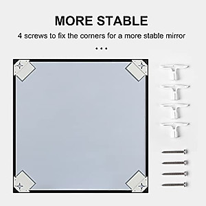 LEDLUX 24x36 Inch Black Mirror with Beveled Trim, Aluminum Frame Bathroom Vanity Mirror, Copper-Free Mirror, Rectangle Wall Mounted Mirror, Modern Rectangular Mirror Horizontal or Vertical