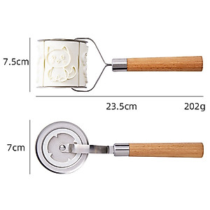 Rolling Cookie Cutter Portable Hand Tool Practical Stainless Steel Comfort Grip DIY Baking Tools for Wedding Holiday Baby Shower Kids Lunch/1223