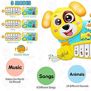 STEAM Life Baby Piano Toys 18 Months Light Up Baby Musical Toys Early Learning Educational Baby Keyboard Infant Toys Baby Dog Piano Boys Girls Toddlers Gifts 18 Months