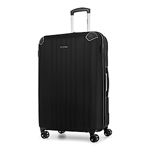 Swiss Mobility PVG Collection 28 Inch Hard Shell Spinner Luggage for Airplanes, Expandable Suitcase with 360-Degree Spinner Wheels, Retractable Handle, Black