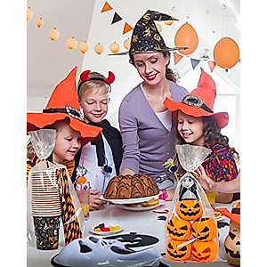 Labeol 160pcs Clear Cellophane Bags 7X14 Treat Bags with Ties Goodie Bags Clear Gift Bags for Packaging Popcorn Party Favor Cookie Candy Bakery Plastic Gift Wrap