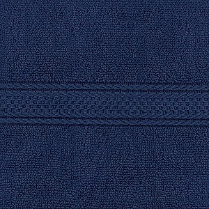 Utopia Towels Premium Bundle - Cotton Washcloths Navy (12x12 inches),Pack of 12 with Navy Hand Towels (16 x 28 inches), Pack of 6