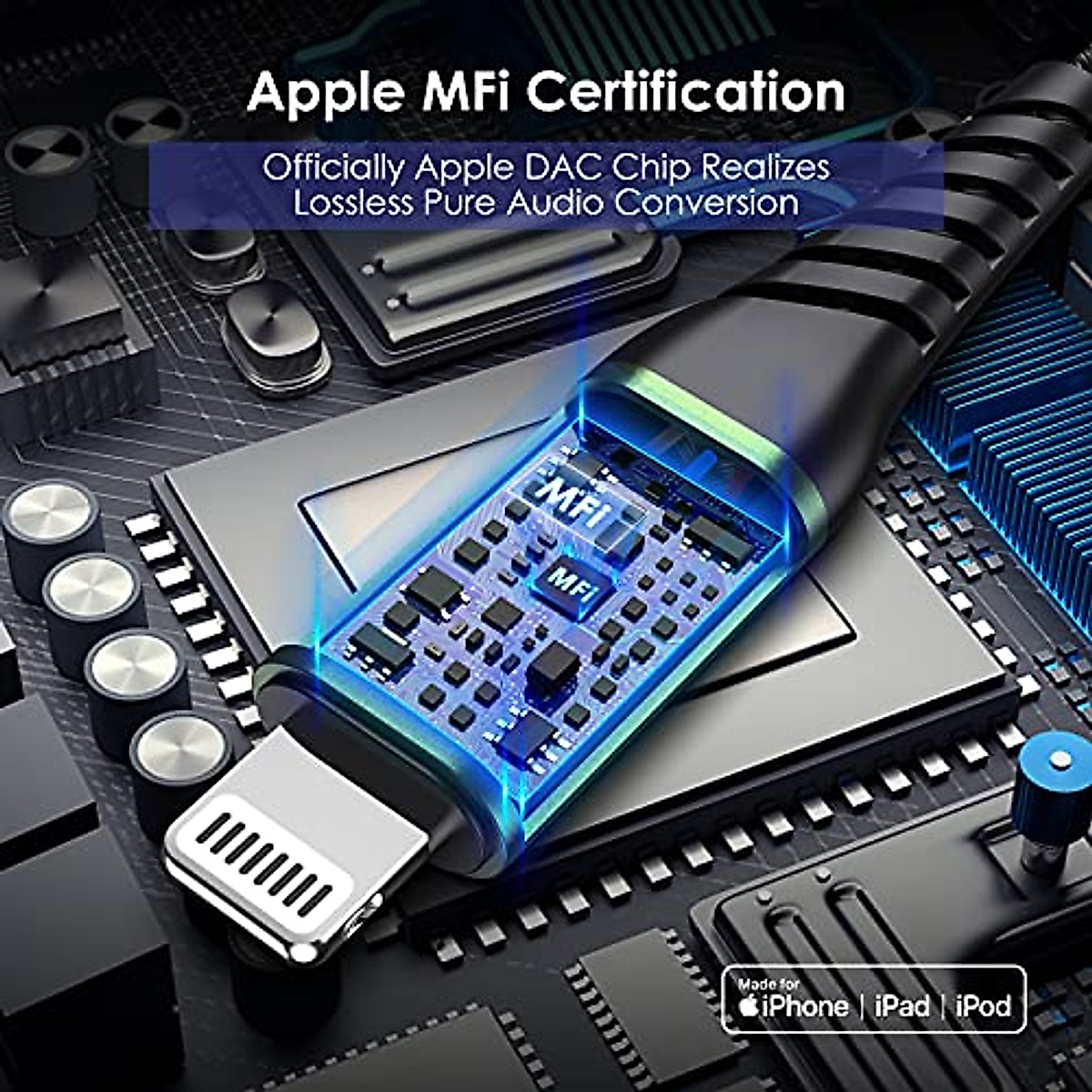 MOOU Lightning to 3.5mm Adapter, [ MFi Certified] iPhone Headphone Jack Adapter Lightning to Aux Audio Dongle Cable Compatible with iPhone 13/12 Mini/12 Pro/11/11 Pro/11 Pro Max/SE/X XR XS 8 7