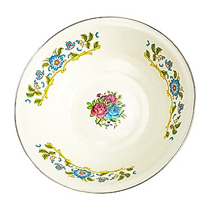 Cabilock Retro Serving Bowls Enamel Basin Vintage Style Basin Mixing Bowl Thickened Soup Bowl Food Container Enameled Washing Basin Colored Home Enamelware Kitchen Enamel Soup Bowl