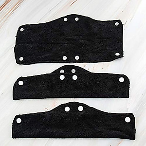 SUBANG 10 Pieces Cotton Hard Hat Sweatband Snap-on Sweatband Cloth Washable Hard Hat Liner for Safety Accessories, Black