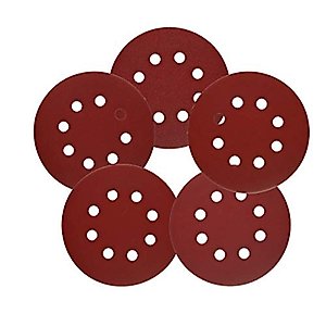 Miady 5-Inch 8-Hole Hook and Loop Sanding Discs 100PCS, 120/240/320/600/800 Assorted Grits Sandpaper - Pack of 100