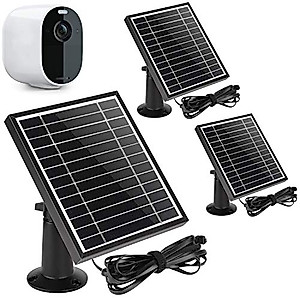 UYODM 3 Pack Solar Panel for Arlo Essential Spotlight | Weather Resistant, 16.5Ft Outdoor Power Charging Cable, Adjustable Mount | Not for Arlo HD Pro Pro2 Pro3 - Black