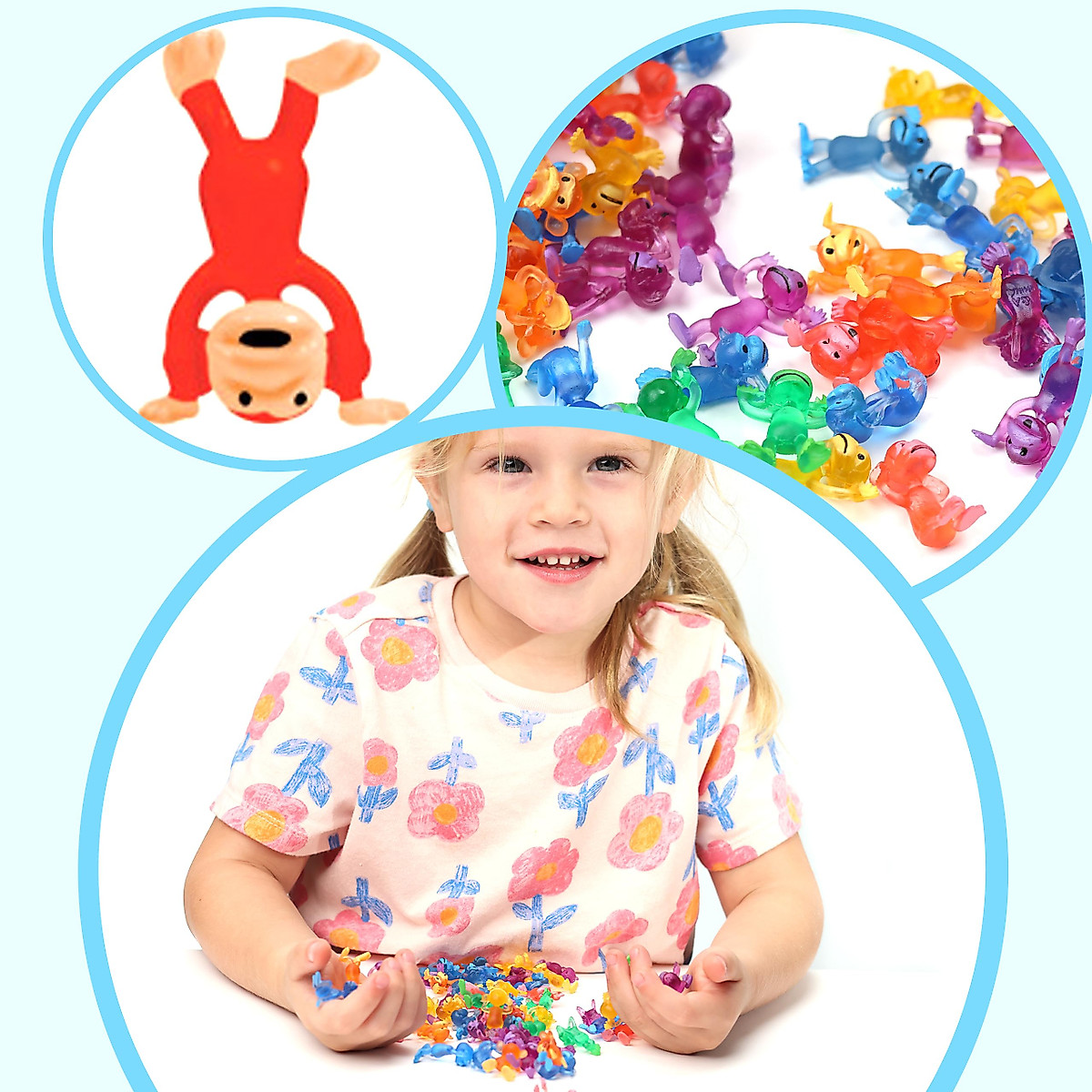 Entervending Monkey Toys in Capsules Bulk - 50 Pcs - 1.1 Inch Plastic Capsules and Funny Monkey Figurines for Kids - Bulk Toys for Classroom Prizes – Easter Basket Stuffers