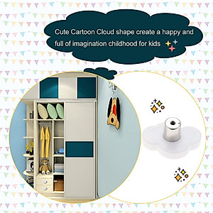 Mgoodoo Cloud Cartoon Kids Room Knob, 4.5cm Cute White Dresser Handles Soft Rubber Decor Pull for Door Wardrobe Toy Organizer Box Bookcase Bedroom Single Hole