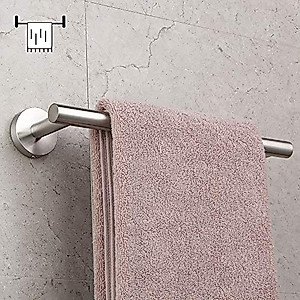 GERZ Contemporary 12-Inch Towel Bar Bath Hand Towel Holder Brushed Stainless Steel Wall Mounted Bathroom Organizer Brushed