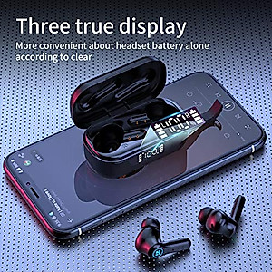 JIECAN True Wireless Earbuds with 2 Mic, CVC 8.0 Noise Reduction, IPX8 Waterproof, Bluetooth 5.1 Earphones in-Ear, Touch Control Stereo Bass Sports Headphones, for Working Home Office (Black-q67)