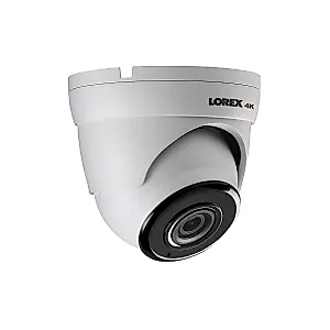 Lorex LKE383A Indoor/Outdoor 4K Ultra HD IP Security Dome Camera, 4.0mm, 130ft Night Vision, Color Night Vision, Audio, White, (M.) (Renewed)