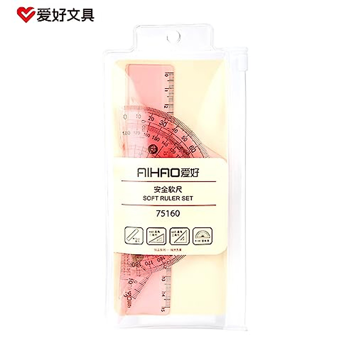 Geometry Plastic Ruler Set Clear Straight Ruler Triangle Ruler Protractor Ruler Tool Set School Office Supply Math Ruler Ruler Measuring Tool