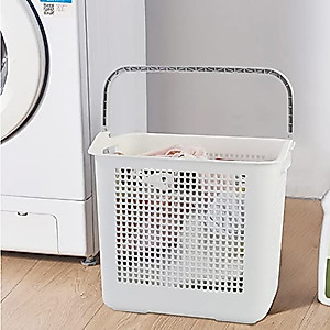 Bringer 35 L Plastic Laundry Baskets with Handle, 4-Pack Dirty Laundry Hamper, White