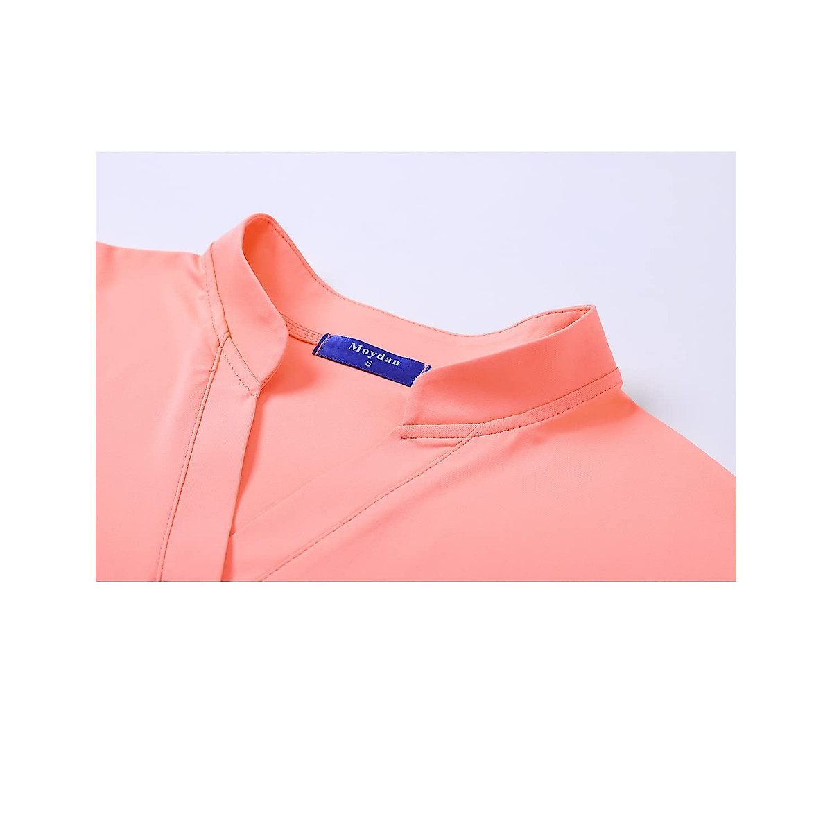 Moydan Golf Clothes for Women,Tennis Polo Shirts Athletic Moisture Wicking Running Short Sleeve Sport T Shirts V Neck Summer Casual Clothes Orange M