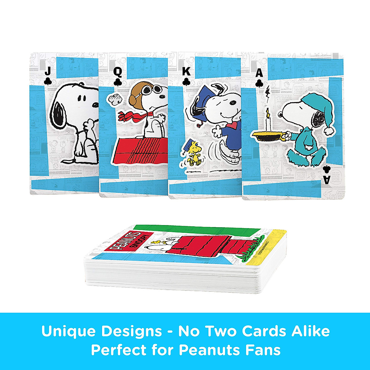 AQUARIUS Peanuts Snoopy Playing Cards - Snoopy Themed Deck of Cards for Your Favorite Card Games - Officially Licensed Peanuts Merchandise & Collectibles