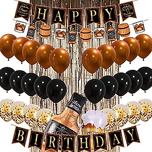 Birthday Decorations for Men Women Whiskey Themed Party Decorations Supplies Classic Vintage Party Banner Bar Party Decorations