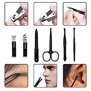 Nail Art Set Nail Clipper Pedicure Set, 6 Piece Nail Scissors, Sharp Stainless Steel Nail and Toenail Scissors,. Nail Care Tools with Luxury Travel Case