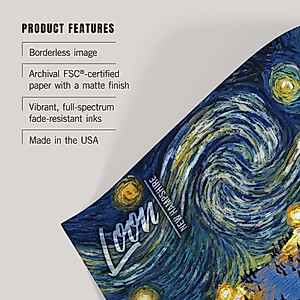 Lantern Press 24x36 Inch Giclee Art Print Wall Decor, Loon New Hampshire Ski Starry Night