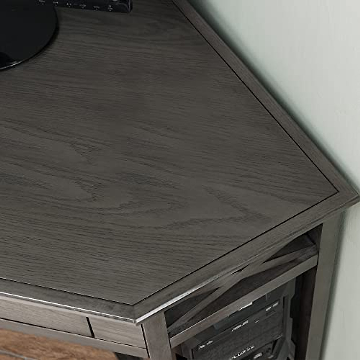 Leick Home Riley Holliday Computer Desk with Dropfront Keyboard Drawer, FURNITURE, Smoke Gray