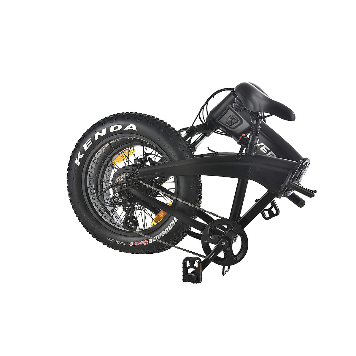 OVERFLY Hummer 20"x4"Fat Tire Electric Folding Bike for Commuter with 500W Bafang Motor, 48V/10.4A Battery, 7 Speed,Front Suspension Fork