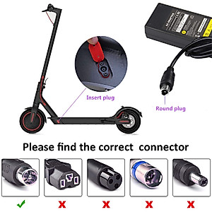 42V 2A Ninebot Electric Scooter Charger (Round RCA Connector Charger) for Bird Scooter, Lime, Lime-S, Spin, Skip, Xiaomi M365, Segway ES1 ES2 ES4 Electric Scooter for 36V Li-ion Battery