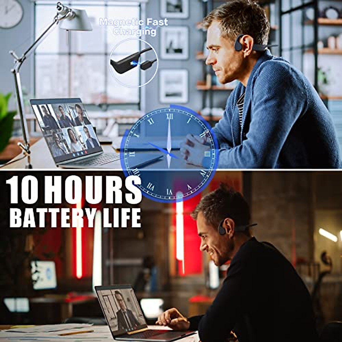 Bone Conduction Headphones, Open Ear Headphones Wireless Bluetooth 5.3, 32G Mp3 Player, Ip68 Waterproof Swimming Headphones, Built-In Mic, True Wireless Headphones For Sports, Running, Cycling, Black