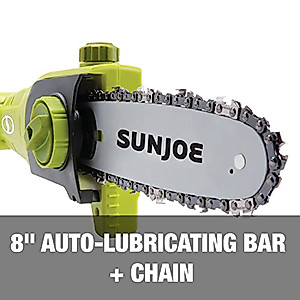 Sun Joe 24V-PS8CMAX-LTE 24-Volt IONMAX Cordless Telescoping Pole Chain Saw Kit, 8-inch, W/ Bonus Spare Chain, 2.0-Ah Battery + Charger