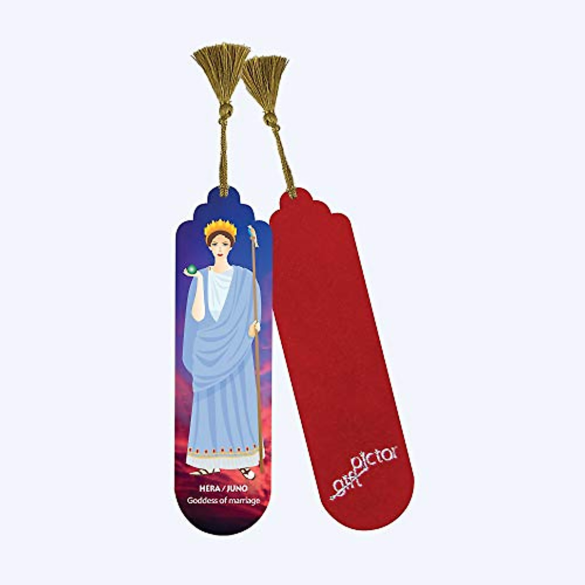 Pictor Gift Myth and Hero Decorative 4 Piece Bookmark Set, Artwork Metal Pressed with Suede Back (Myth and Hero Alpha Series)