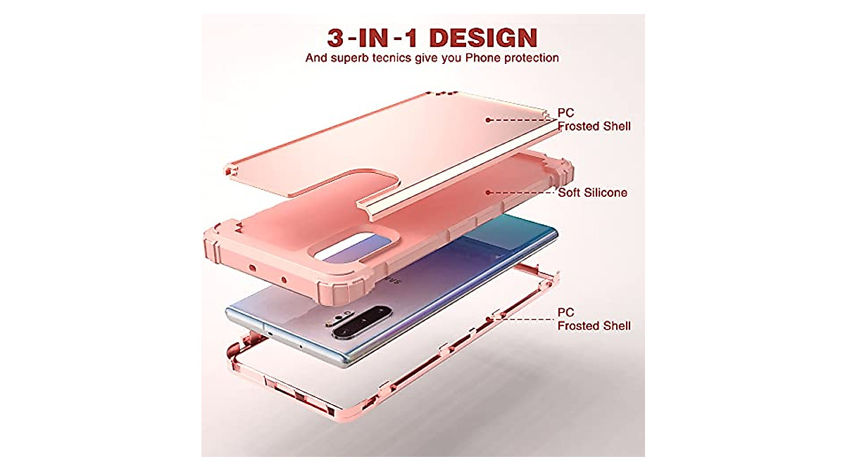 IDweel Galaxy Note 10 Plus Case in Rose Gold - Heavy Duty Protection