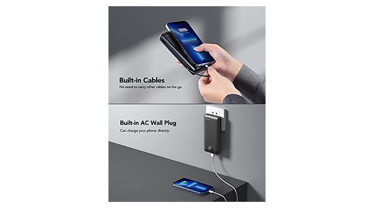 Portable Power Bank 20000mAh with Fast Charging & AC Plug