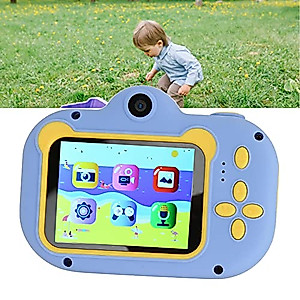 Hidyliu 1080P Kids Digital Camera - 2inch Kids Camera Cute Cartoon Design HD Digital Children Selfie Camera for Birthday (Blue)