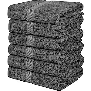 Simpli-Magic 79405 Bath Towels, 25”x50”, Gray, 6 Pack