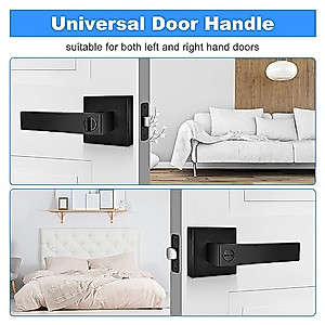 Onateel 6 Pack Modern Black Door Handles Privacy Door Levers Black Door Knobs Interior Heavy Duty Reversible Door Locks Keyless Square Interior Door Handle