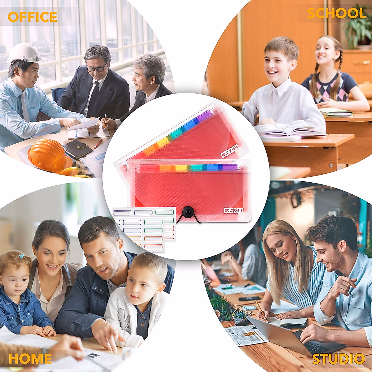 2 Pack 13-Pockets Expanding Accordion File Folder Mini Organizer Wallet for Storage Invoice/Receipt/Cards/Coupon/Tickets