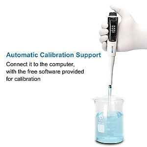 Electric Single Channel Pipette Laboratory Micropipette Adjustable Volume Pipettors 100-1000μL…