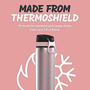 Ion8 Vacuum Insulated Stainless Steel Water Bottle - Leak Proof Bottle - Fits Cup Holders, 17 oz / 500 ml (Pack of 1) - OneTouch 1.0 - Rose