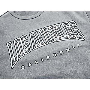 LilyCoco Women's Graphic Oversized Sweatshirt Long Sleeve Crewneck Pullover Top Los Angeles Gray Medium