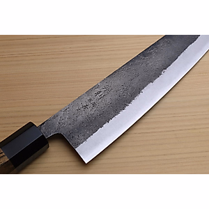 Yoshihiro Japanese High Carbon White Steel #2 Nashiji Gyuto Chefs Knife with Cocobolo Wood Handle (9.5'' (240mm))