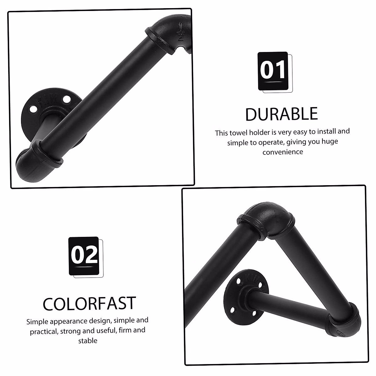 2 Sets Wall Mount Hanging Rack Towel Rack Industrial Towel Rack Hanging Towel Holder Multi-functional Storage Rack Towel Organizer Holder Storage Holder Retro Rack