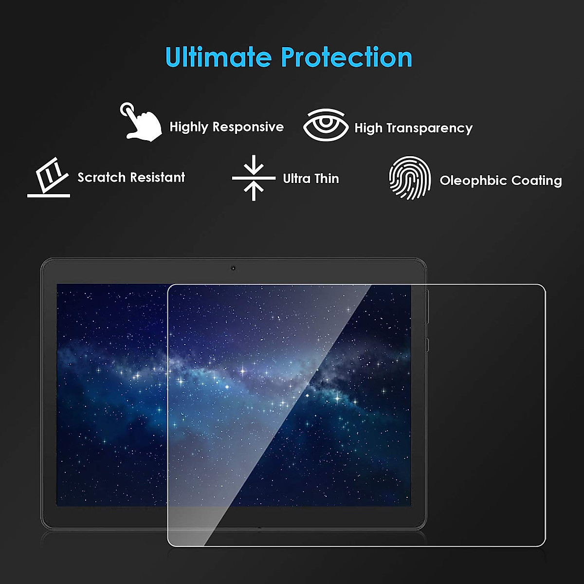 DETUOSI 【2-PACK】 Screen Protector for Victbing 10.1 Inch Tablet, for Dragon Touch Notepad K10/ Max10, ZONKO Z105 10.1, MYMAHDI 10.1, TPZ 10.1, TenYiDe TYD-107 10.1 Inch Tempered Glass Film Mica