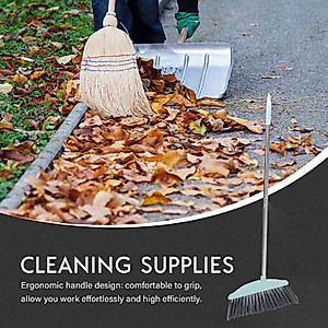 Beaupretty Heavy Duty Broom Outdoor Indoor Brooms Floor Cleaning Stainless Steel Long Handle Angle Broom for Sweeping Patio Garage Outside Deck Porch Yard Home Warehouse