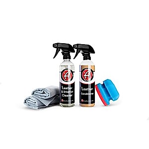 Adam’s Leather Care Kit - Leather Cleaner & Leather Conditioner Car Cleaning Supplies | UV Protection for Interior Accessories Steering Wheel Seat Dash Vinyl Shoe Polish Jacket | Safe Auto Chemical