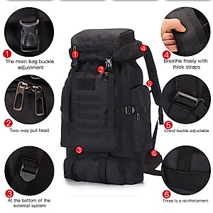 100L Hiking Camping Backpack Tactical Backpack for Men Large Survival Hunting Waterproof Backpack Molle Rucksack Military Camping Backpacking Daypack